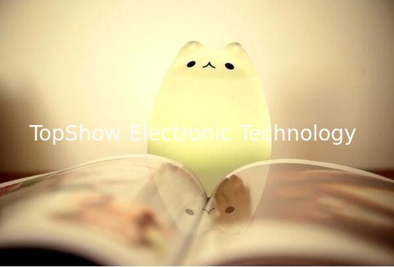 USB Charge Carton Silicone Night Light Multicolor Cute Cat Silicone Soft Nursery Lamp