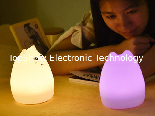USB Charge Carton Silicone Night Light Multicolor Cute Cat Silicone Soft Nursery Lamp