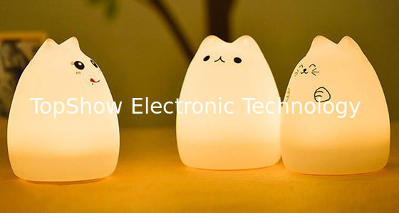 USB Charge Carton Silicone Night Light Multicolor Cute Cat Silicone Soft Nursery Lamp