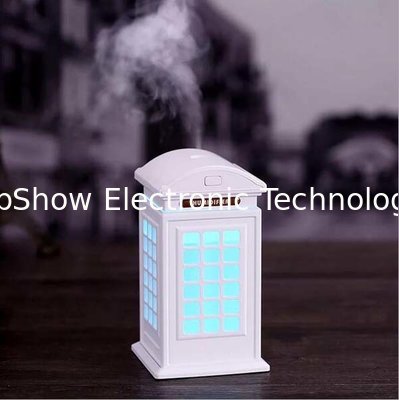 Creative Vintage British Style Phone Booth Humidifier 300ml USB LED Cool Mist Humidifiers