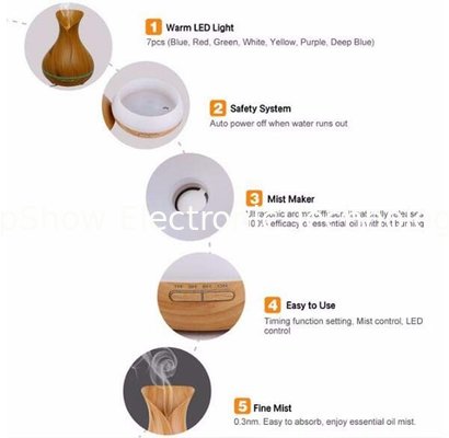 Aroma Essential Oil Diffuser, 400ml Aromatherapy Diffuser Ultrasonic Cool Mist Humidifier with Color LED Light