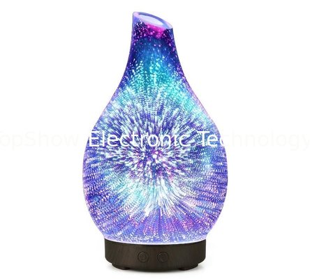 3D Colorful Mirror Fireworks Glass Electric Aromatherapy Essential Oil Diffuser