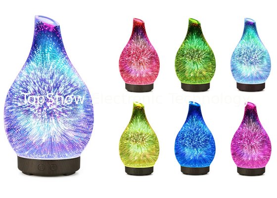 3D Glass Fireworks Aroma Essential Oil Diffuser Mist Maker Ultrasonic Humidifier
