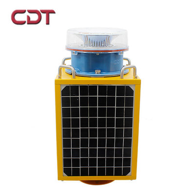 Red Aviation Obstruction light /CE ICAO 2000cd Type B Medium Intensity Solar Power Aircraft Warning Lights on Towers
