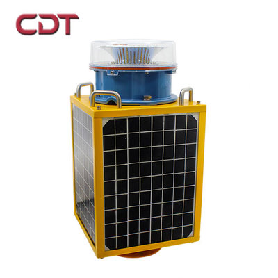 Red Aviation Obstruction light /CE ICAO 2000cd Type B Medium Intensity Solar Power Aircraft Warning Lights on Towers