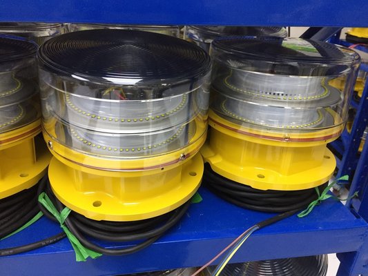 Above 45meter Building Chimney White LED Flashing Type A Double GPS Medium Intensity Obstruction Light For Telecom Tower