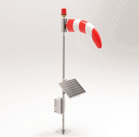 ICAO FAA Stand Helipad Windcone 2M/3M/4M/5M/6M Solar Heliport Airfield Airport Aviation Windsock