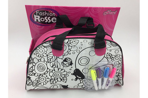 China DIY Painting Arts And Crafts Toys Zipper Locked Hand Bag With 4 Marker Pens supplier