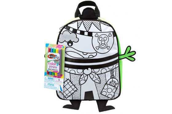 China Kids Fabric DIY Painting Pirate Backpack , Washable DIY Drawing School Bag supplier