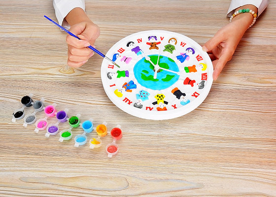 China DIY Painting Battery Powered 9 " Wall Clock Art And Craft Kits For Children supplier