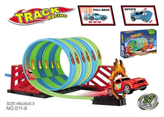 China Super Fun Toy Race Car Track Sets , Speedway Race Track Toy 360 Degree Flip supplier