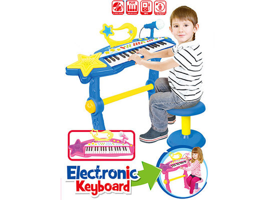 China Electronic Piano Keyboard For Kids 37 Key Children's Musical Toys Blue / Pink Color supplier