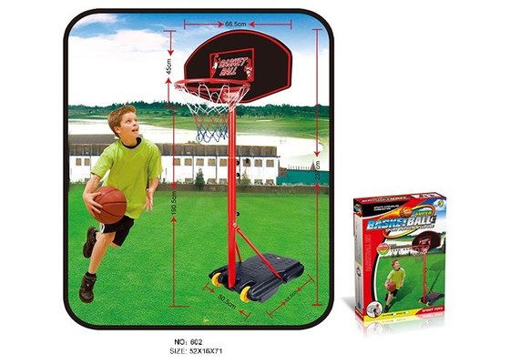 China Portable Basketball Hoop Stand Children's Play Toys Wheels Metal Rim 190 CM Height supplier