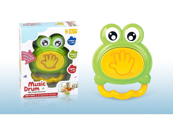 China Frog Music Drum Piano Newborn Baby Toys W / Lights Educational Instrument supplier