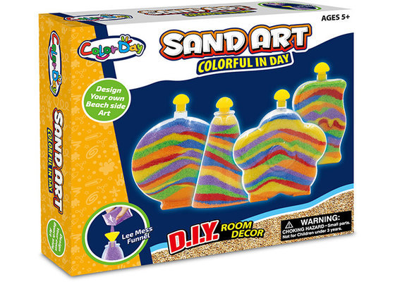 China Colorful Glitter Sand Arts And Crafts Toys For Kids Age 5 W / 4 Bottles supplier