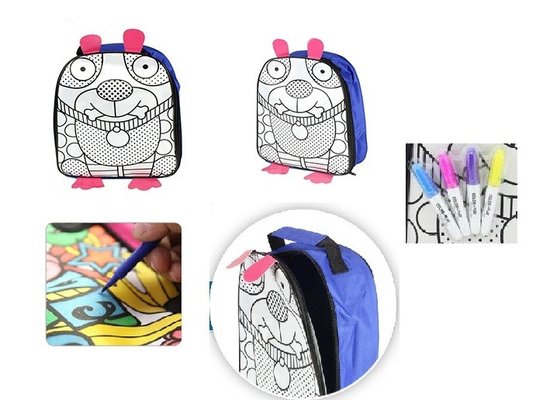 DIY Painting Backpack Arts And Crafts Toys Draw Your Own School Backpacks supplier
