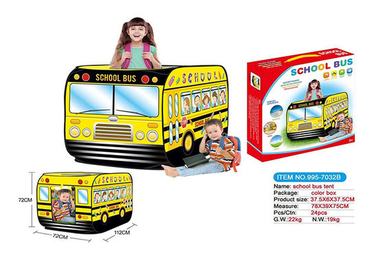 School Bus Shaped Children's Pop Up Toy Tent , Foldable Pop Up Playhouse Tent supplier
