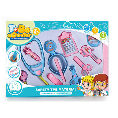Soft Plastic Medical Pretend And Play Doctor Set 10Pcs Pack Blue Pink 2 Colors supplier