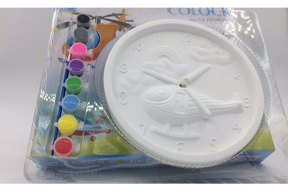 DIY Cartoon Helicopter Clock Children's Arts And Crafts Sets Real Movement supplier