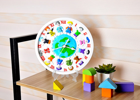 DIY Painting Battery Powered 9 " Wall Clock Art And Craft Kits For Children supplier