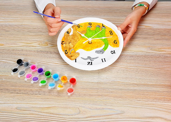 3D Plaster Dinosaur Clock Children Painting Set With Mounting Hardware supplier