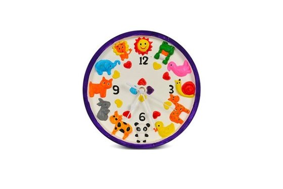 Magic Moving Wildlife Design Clock Arts And Crafts Toys With 8 DIY Colors 21CM Dia supplier