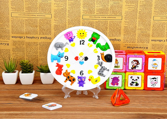 Magic Moving Wildlife Design Clock Arts And Crafts Toys With 8 DIY Colors 21CM Dia supplier