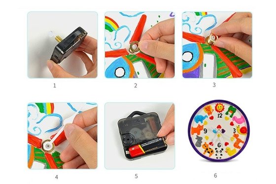 Magic Moving Wildlife Design Clock Arts And Crafts Toys With 8 DIY Colors 21CM Dia supplier