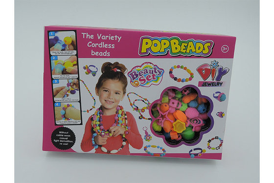 Durable Soft Plastic Girls Play Jewelry Set DIY Necklace Ring 200Pcs supplier