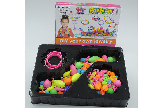 100Pcs DIY Children'S Play Jewellery Set , Little Girls Cordless Pop Bead Set supplier