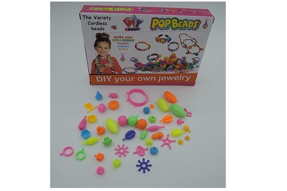 100Pcs DIY Children'S Play Jewellery Set , Little Girls Cordless Pop Bead Set supplier