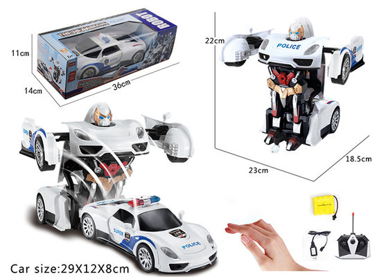 Remote Control Transformers Police Car Toy Autobot Hand Induced Deformation supplier