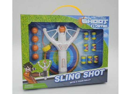 Super Power 8 " Flying Kids Slingshot Toys With 5 Foam Balls And 6 Targets supplier