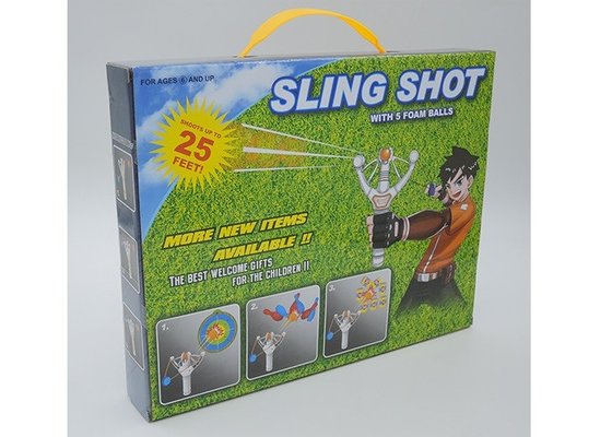 Super Power 8 " Flying Kids Slingshot Toys With 5 Foam Balls And 6 Targets supplier