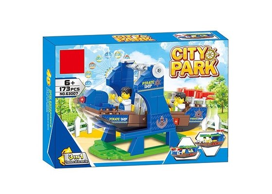 Plastic Children's Construction Building Blocks Toy Movable Pirate Ship supplier