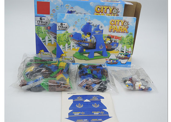 Plastic Children's Construction Building Blocks Toy Movable Pirate Ship supplier
