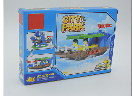 Plastic Children's Construction Building Blocks Toy Movable Pirate Ship supplier