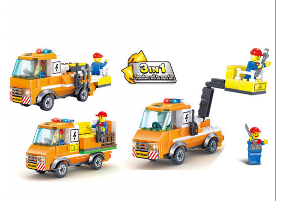 Popular Building And Construction Toys Robot Truck 3 Deformation Yellow Color supplier