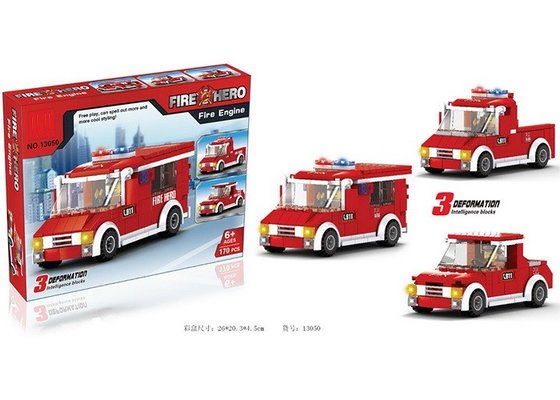 170Pcs ABS Plastic Educational Children's Building Blocks Toys Fire Rescue Truck supplier