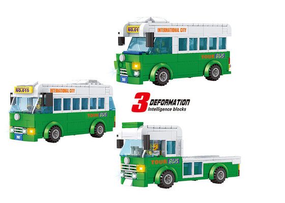 218Pcs DIY Building Blocks Educational Toys Open Door Tour Bus 3 Deformation supplier