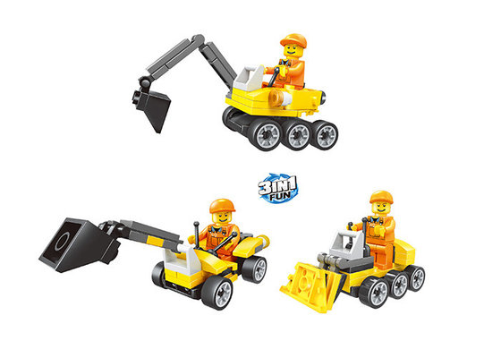 72Pcs 3 In 1 Mini Plastic Construction Toys Vehicle , Colored Kids Building Blocks supplier