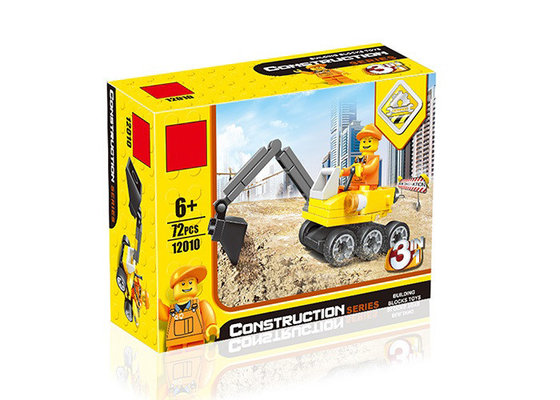 72Pcs 3 In 1 Mini Plastic Construction Toys Vehicle , Colored Kids Building Blocks supplier