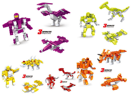 Transformer Dinosaur Robot Plastic Interlocking Building Blocks 6 Styles Convertable supplier
