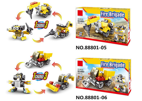 ABS Plastic Children's Building Block Sets 6 In 1 Convertabler Robot Vehicle supplier