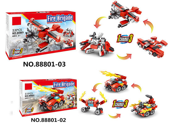 ABS Plastic Children's Building Block Sets 6 In 1 Convertabler Robot Vehicle supplier