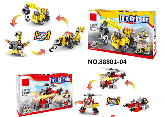 ABS Plastic Children's Building Block Sets 6 In 1 Convertabler Robot Vehicle supplier