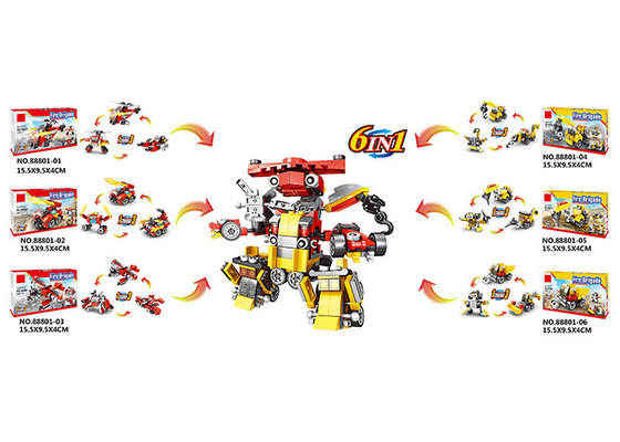 ABS Plastic Children's Building Block Sets 6 In 1 Convertabler Robot Vehicle supplier