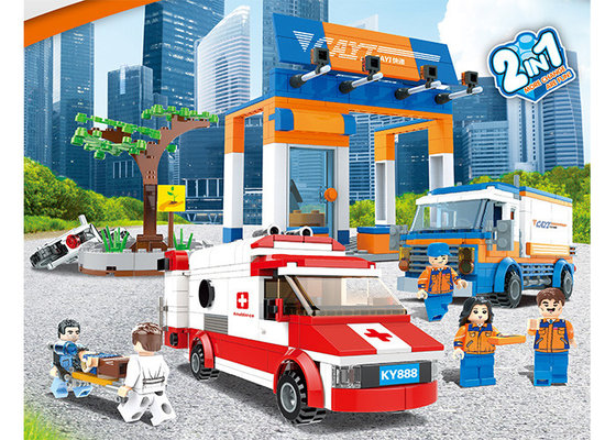 Lightweight Building Blocks Educational Toys City Logistic Medical Rescue Vehicle supplier