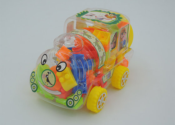 Children's Building Blocks Educational Toys In Train Shaped Storage Box 4 Wheels supplier