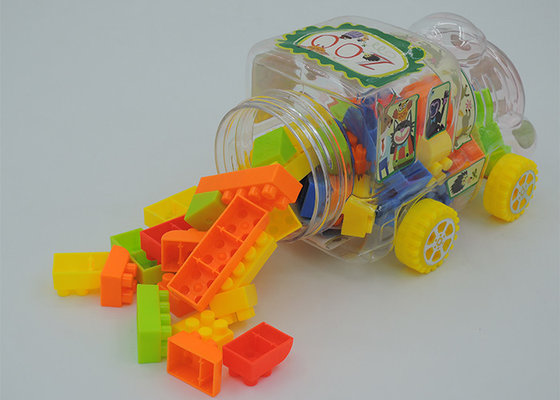 Children's Building Blocks Educational Toys In Train Shaped Storage Box 4 Wheels supplier